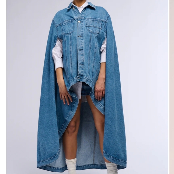AKIRA | Jackets & Coats | Maxi Denim Poncho | Poshmark
